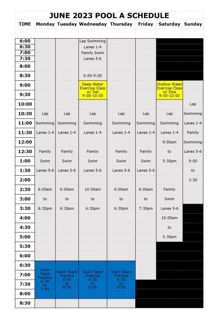 Pool Schedule – Greater Scranton YMCA